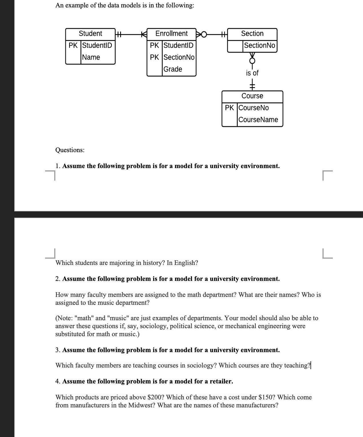 Solved Questions: 1. Assume the following problem is for a | Chegg.com