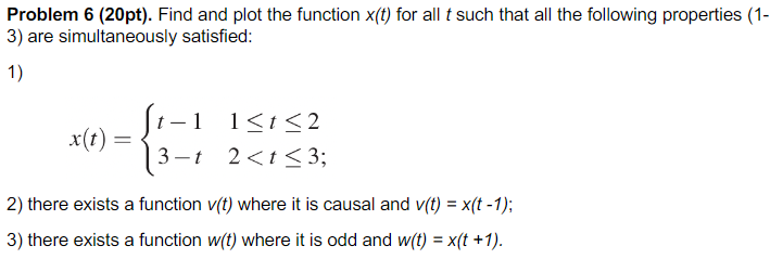 Solved Problem 6(20pt). ﻿Find and plot the function x(t) | Chegg.com