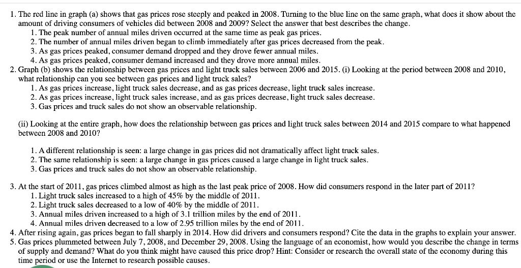 Solved Use the Data Gasoline is the dominant transportation | Chegg.com
