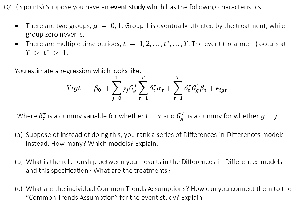 Solved 24: (3 points) Suppose you have an event study which | Chegg.com