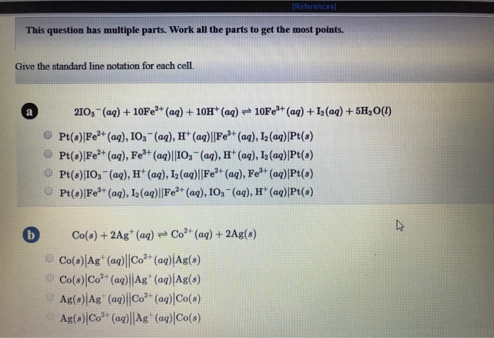 Solved References This question has multiple parts. Work all | Chegg.com
