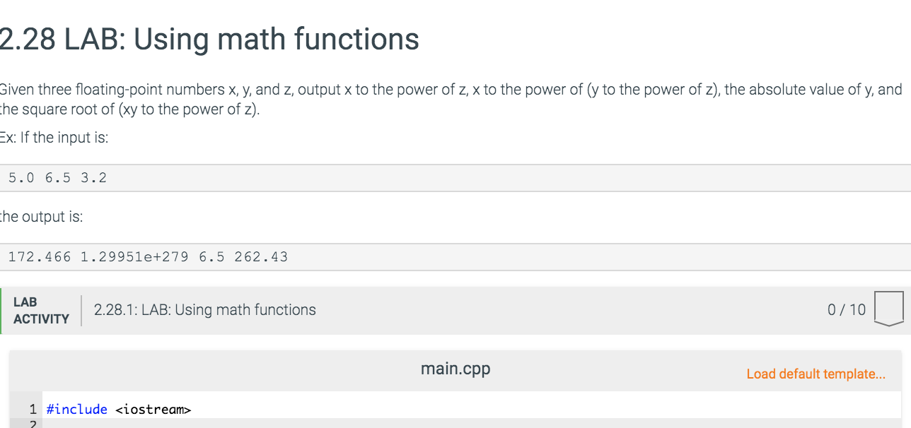 Solved 228 Lab Using Math Functions Given Three Floatin
