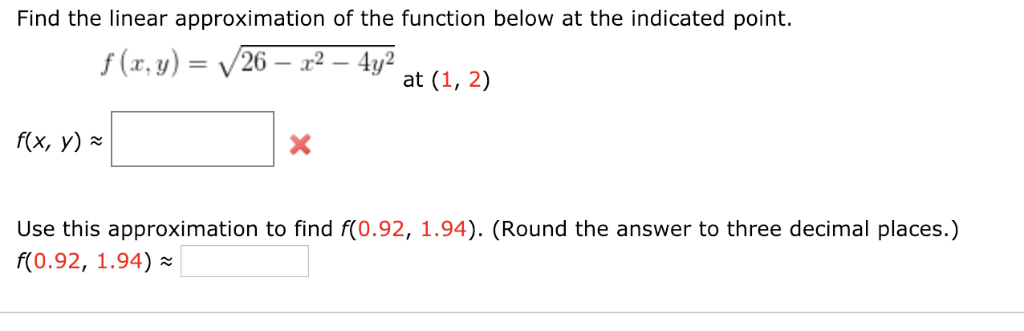 Solved Find the linear approximation of the function below | Chegg.com