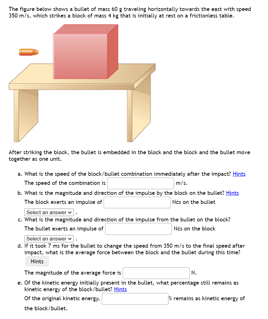 Solved The figure below shows a bullet of mass 60 g | Chegg.com