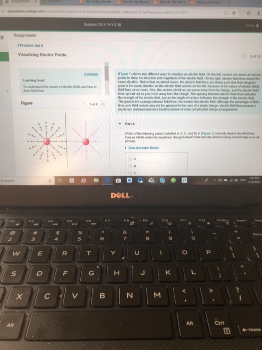 Solved Summer 2018 PHYS 2B CProblem Set Visualizing Electric | Chegg.com
