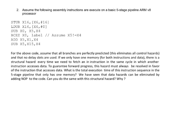 Solved 2 Assume The Following Assembly Instructions Are 