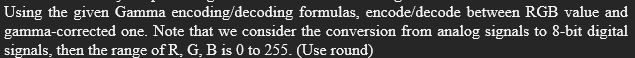 Solved Using the given Gamma encoding/decoding formulas, | Chegg.com