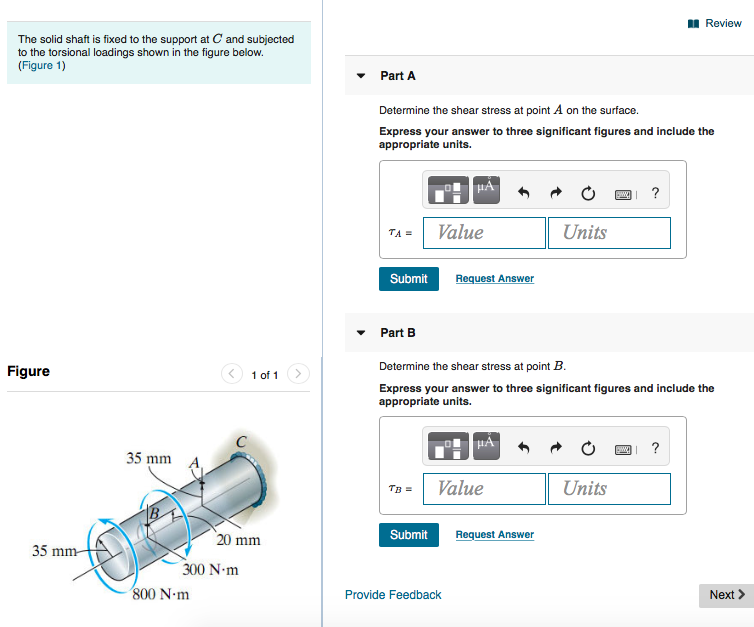 Solved Review The solid shaft is fixed to the support at C | Chegg.com