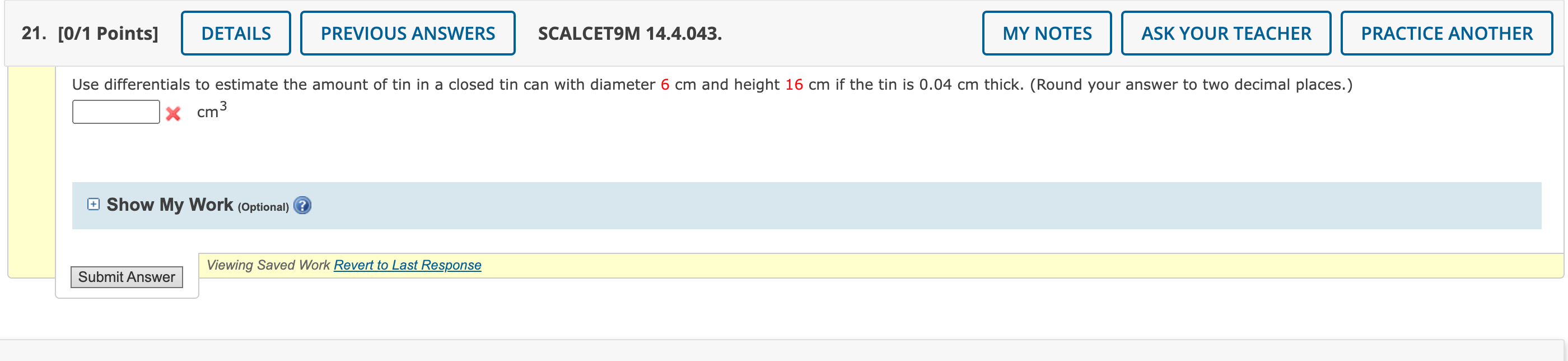 Solved ×cm3 | Chegg.com