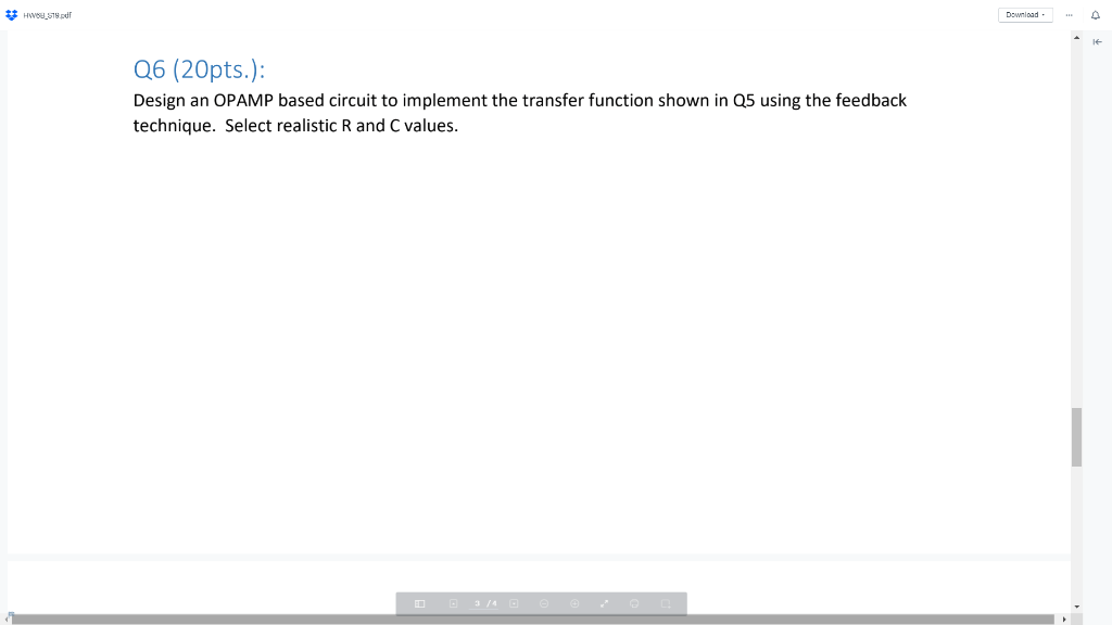 Solved 06 (20pts) Design an OPAMP based circuit to implement | Chegg.com Solved 06 (20pts) Design an OPAMP based circuit to implement | Chegg.com