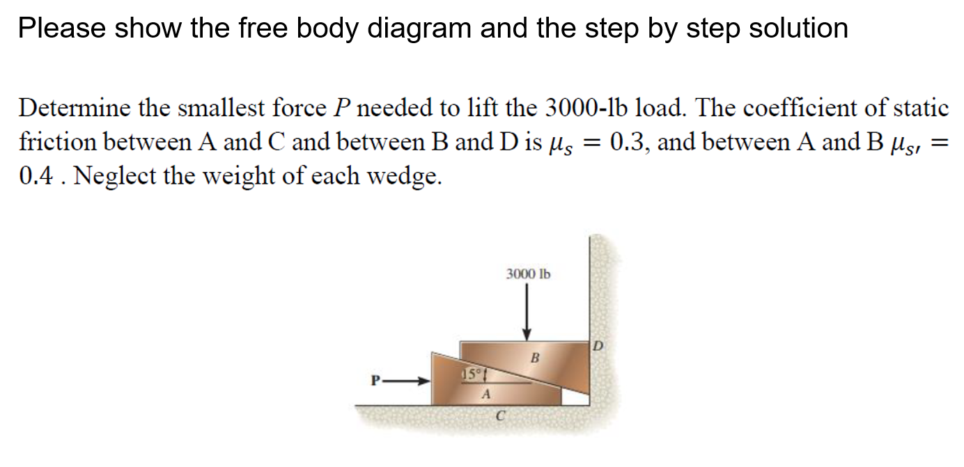 Solved Determine the smallest force P needed to lift the | Chegg.com