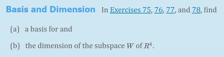 Solved Basis and Dimension In Exercises 75, 76, 77, and 78, | Chegg.com