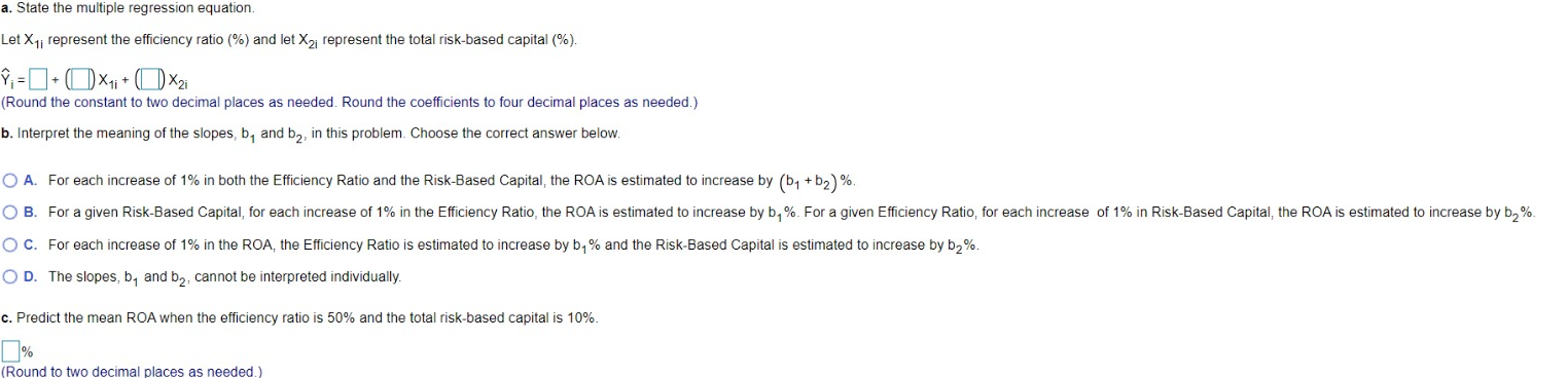 Solved a. State the multiple regression equation. Let X1i | Chegg.com