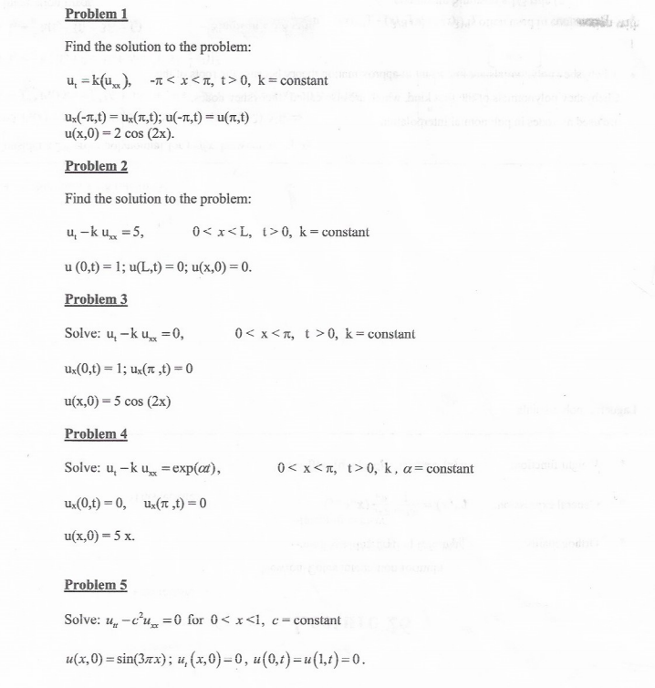 Solved Problem 1 Find the solution to the problem: üç = | Chegg.com