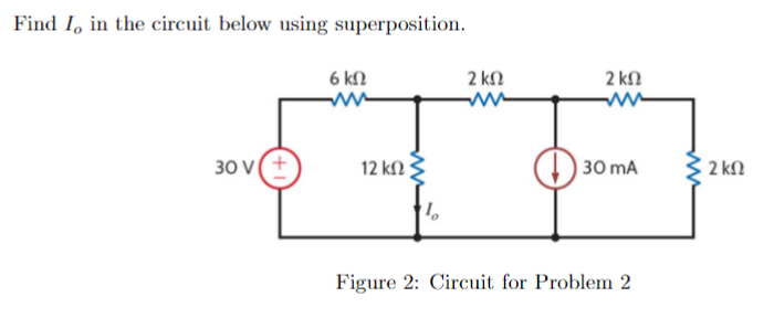 Solved Find Io in the circuit below using superposition. | Chegg.com