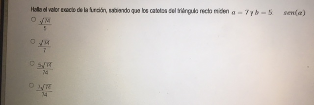 Solved Find the exact value, knowing that the cathetus of | Chegg.com