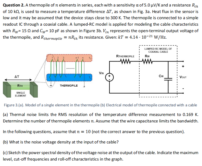 Question 2. A thermopile of n elements in series, | Chegg.com