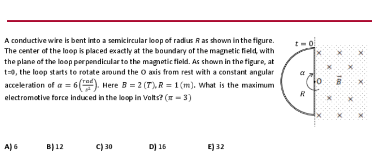 [Solved]: A conductive wire is bent into a semicircular loo