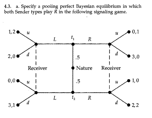 Solved 4.3. a. Specify a pooling perfect Bayesian | Chegg.com