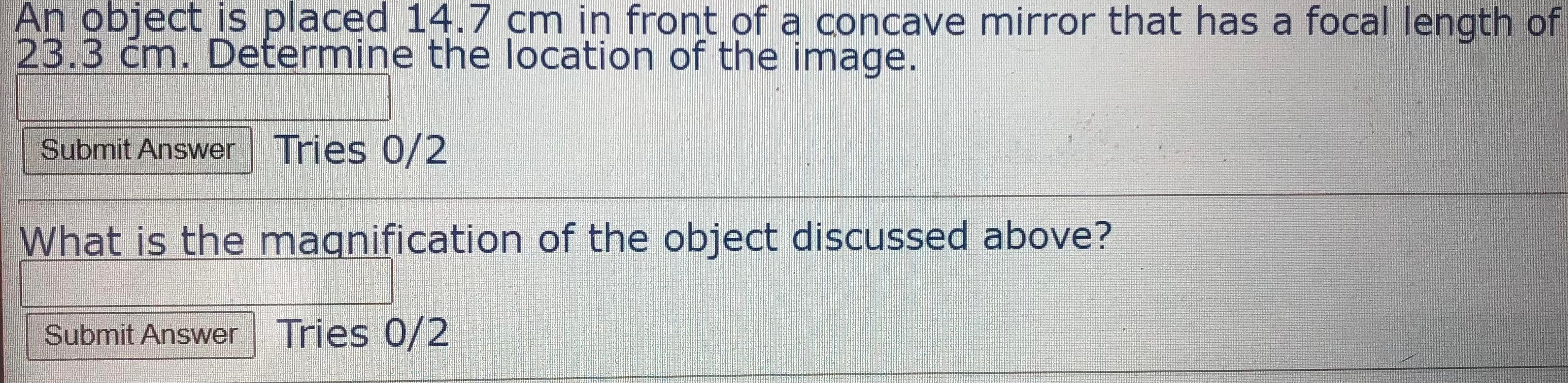 Solved Finally,is the image virtual and inverted, virtual | Chegg.com