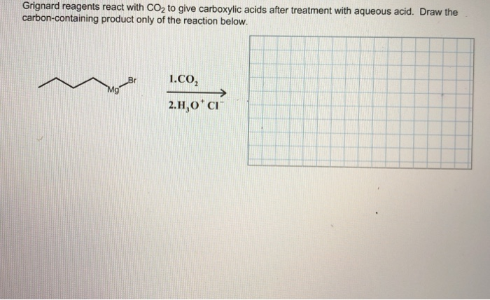 Solved Grignard reagents react with CO2 to give carboxylic | Chegg.com