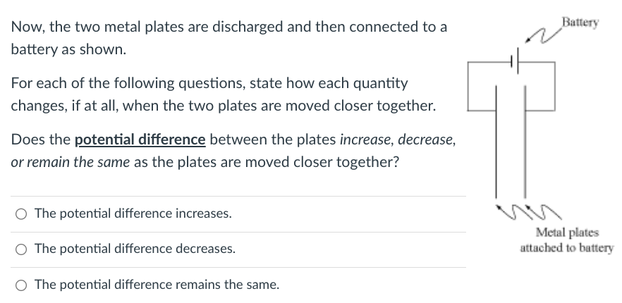Solved Now, the two metal plates are discharged and then | Chegg.com