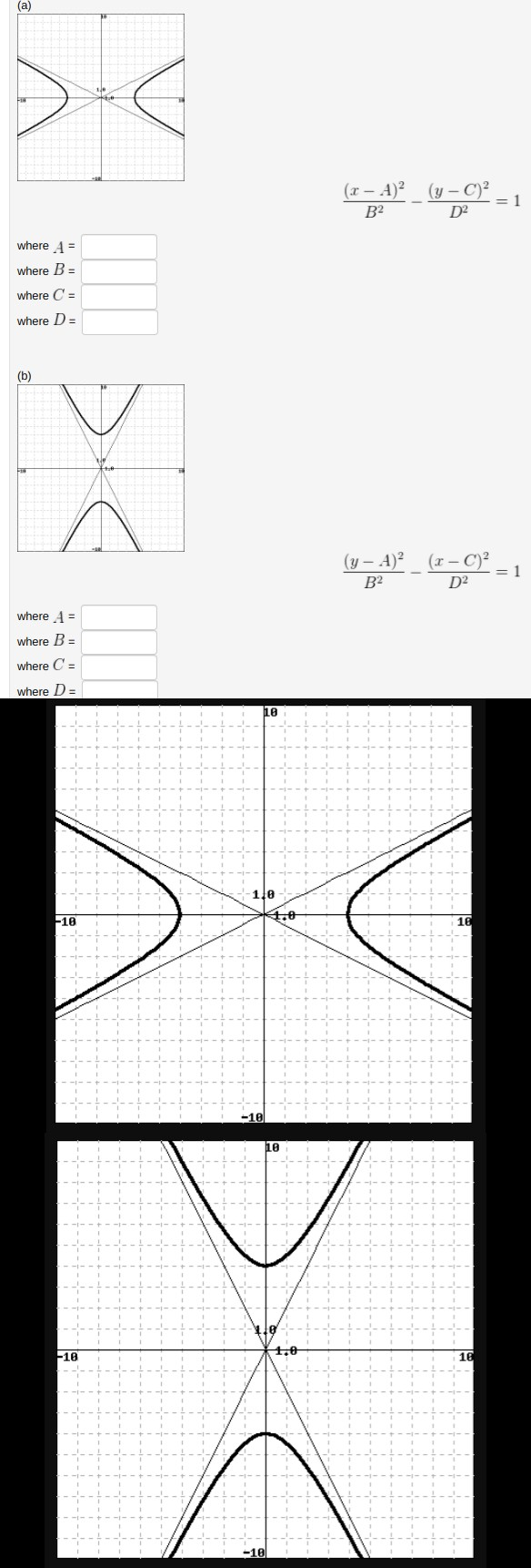 Solved Write equations for each hyperbola (If you have a | Chegg.com