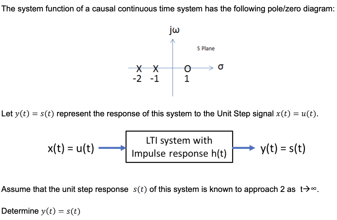 Solved The system function of a causal continuous time | Chegg.com