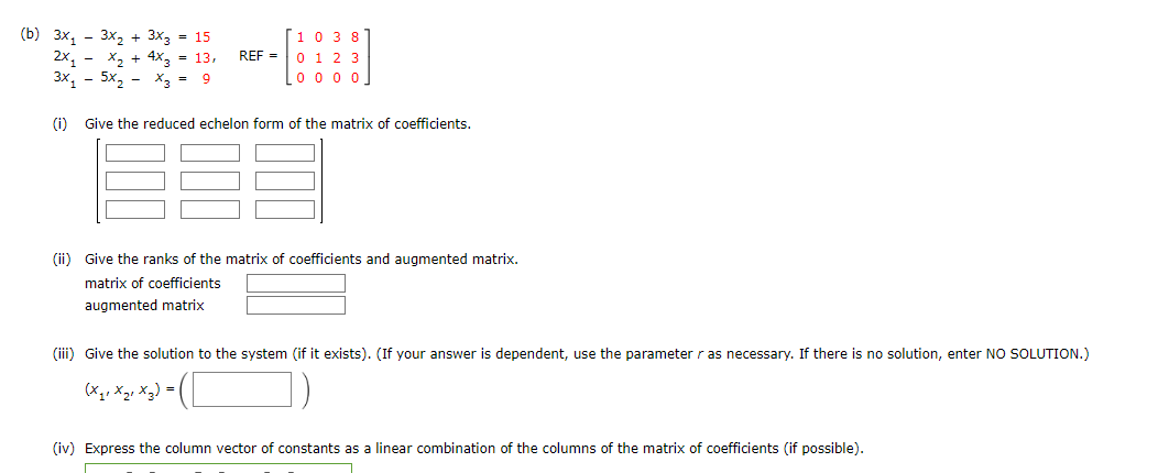 Solved consider the following systems of linear equations. | Chegg.com