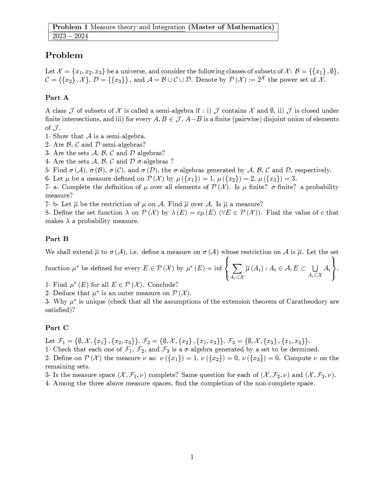 Solved Problem Let X={x1,x2,x3} be a universe, and consider | Chegg.com