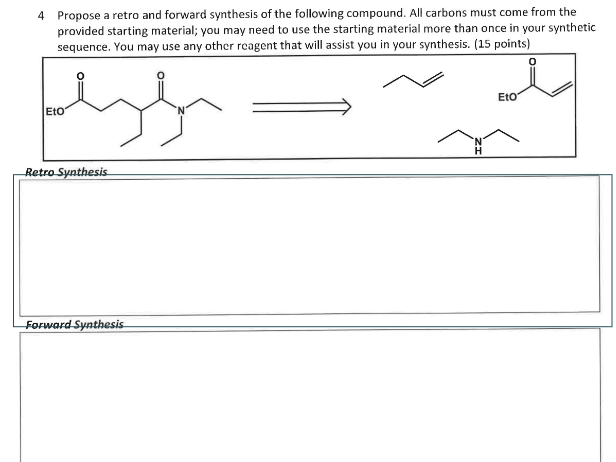 Solved 4 Propose a retro and forward synthesis of the | Chegg.com