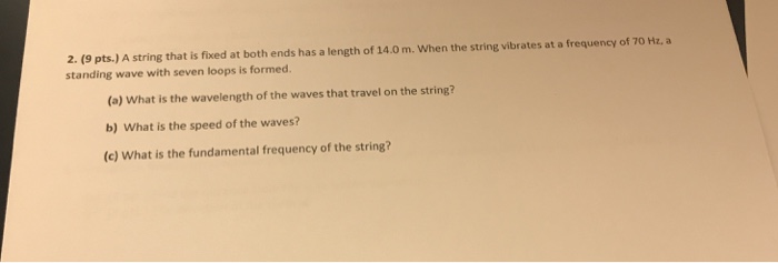 Solved A string that is fixed at both ends has a length of | Chegg.com