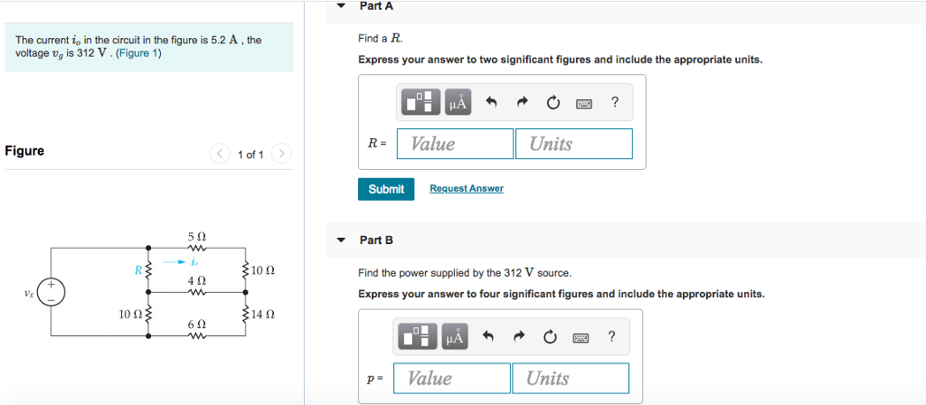 Solved Part A Find a R. The current io in the circuit in the | Chegg.com