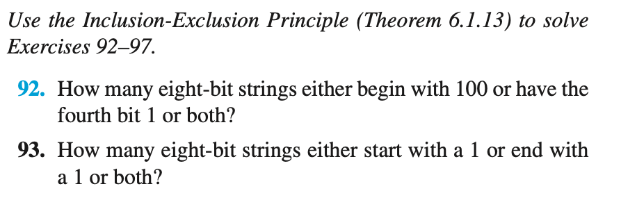 Solved Use The Inclusion Exclusion Principle Theorem 