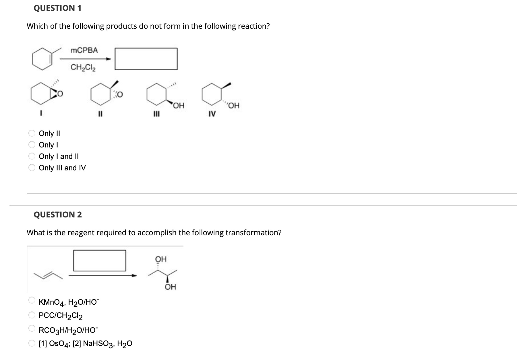 Solved QUESTION 1Which of the following products do not form | Chegg.com