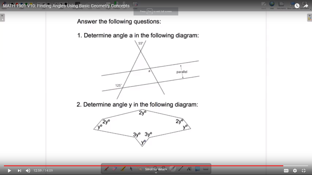 Solved MATH 1901 V10: Finding Angles Using Basic Geometry | Chegg.com