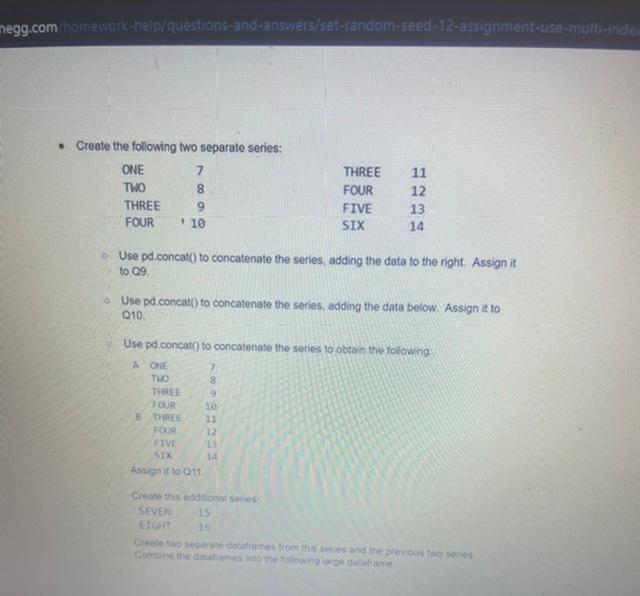 egg.com Create the following two separate series: Use | Chegg.com