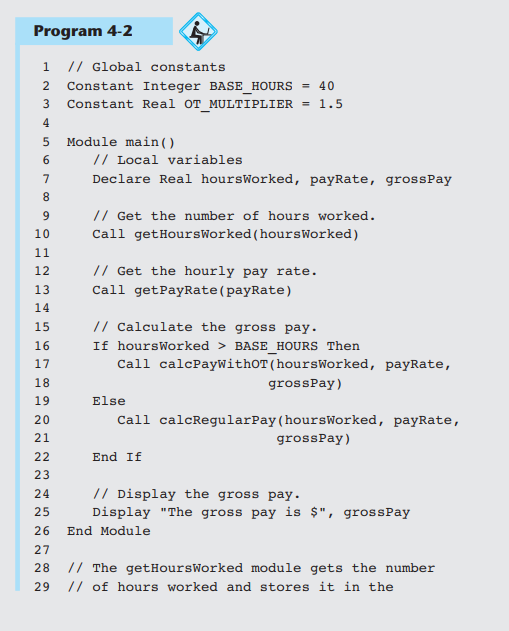 Solved Program 4-2 1 2 3 // Global constants Constant | Chegg.com
