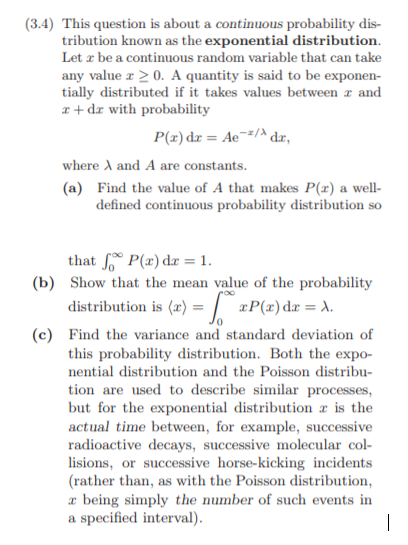 Solved (3.4) This question is about a continuous probability | Chegg.com