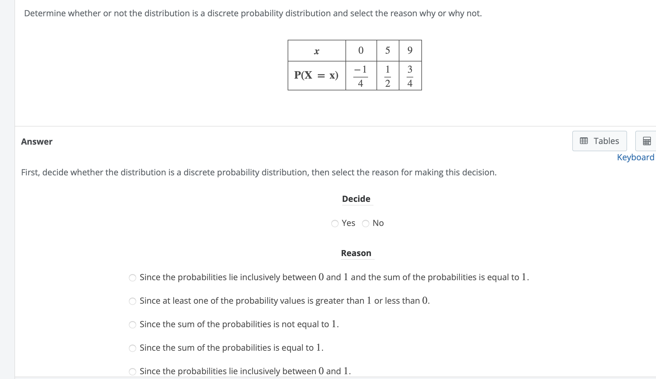 Solved Determine whether or not the distribution is a | Chegg.com