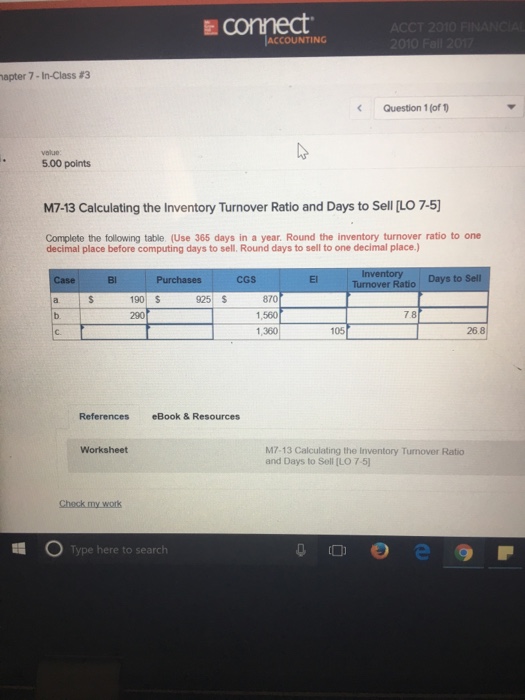 Solved connect. ACCOUNTING apter 7-in-class #3 Question 1 ( | Chegg.com Solved connect. ACCOUNTING apter 7-in-class #3 Question 1 ( | Chegg.com