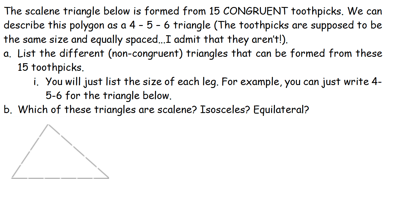 Solved The scalene triangle below is formed from 15 | Chegg.com