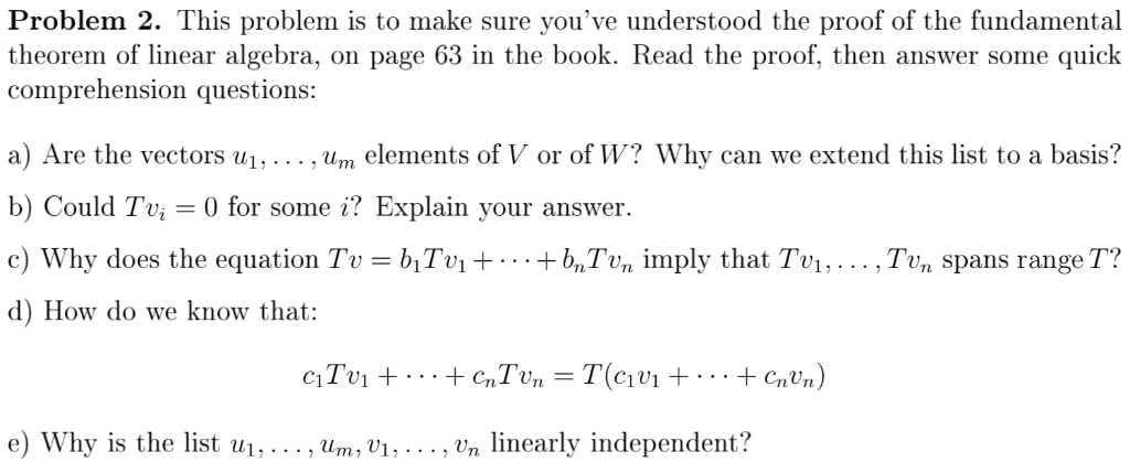 Solved 3.22 Fundamental Theorem of Linear Maps Suppose V is | Chegg.com
