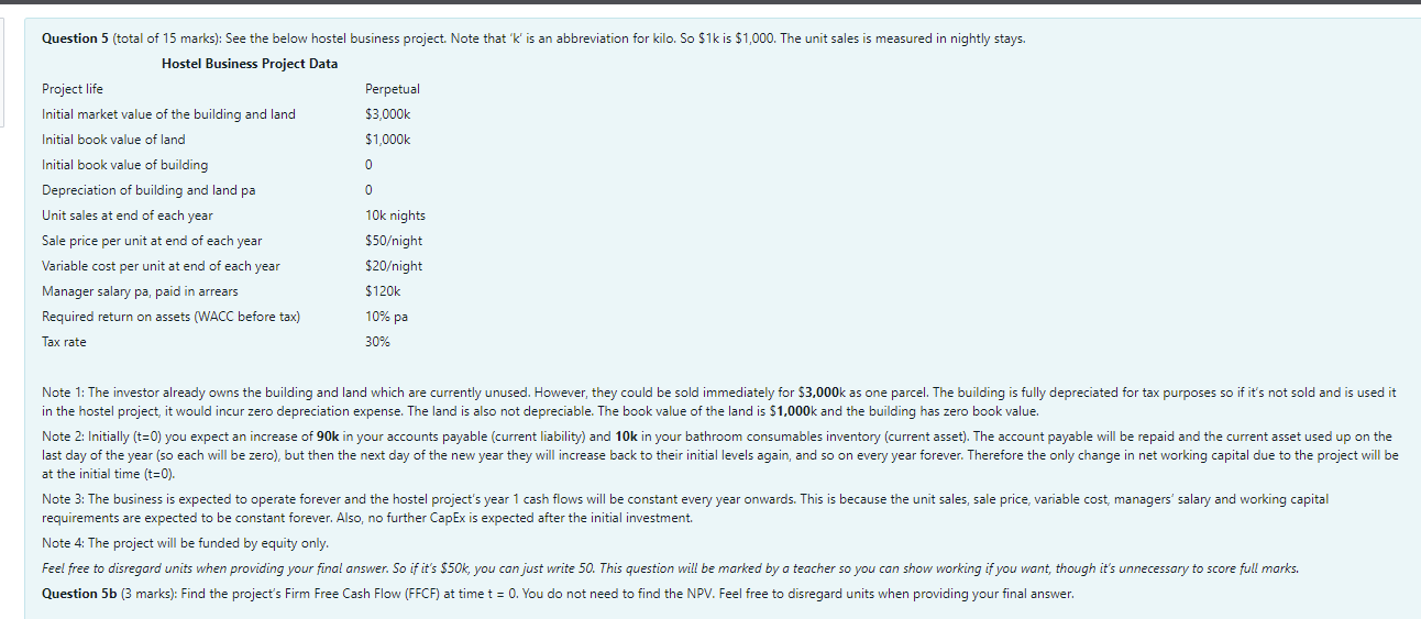 Solved Finance FFCF One is required to calculate the answer. | Chegg.com