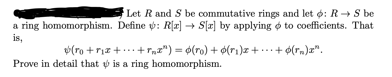 Solved Let R and S be commutative rings and let ϕ:R→S be a | Chegg.com
