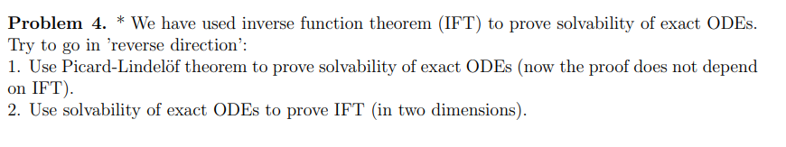 Solved Problem 4 We Have Used Inverse Function Theorem 7240