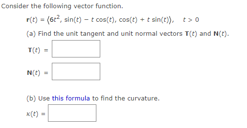 Solved Consider the following vector function. | Chegg.com