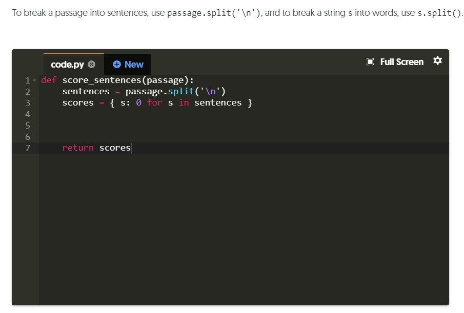 Solved Implement the function score_sentences, which takes a | Chegg.com