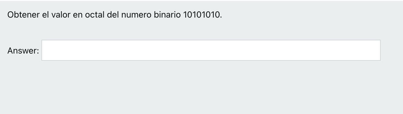 Solved Obtener el valor en octal del numero binario | Chegg.com