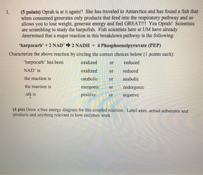 Solved 1. (5 points) Oprah is at it again!! She has traveled | Chegg.com